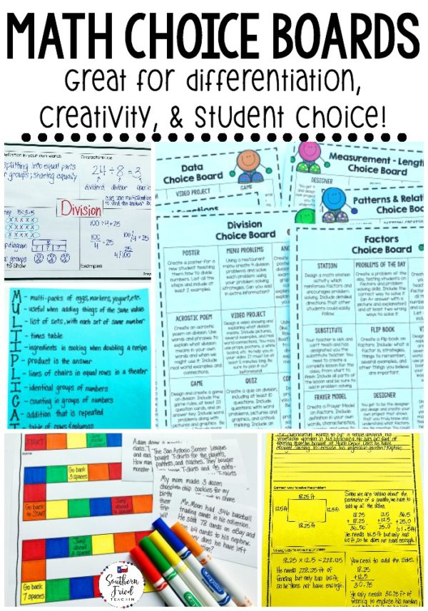 Math Choice Boards - Southern Fried Teachin' Math Choice Boards - Southern Fried Teachin'
